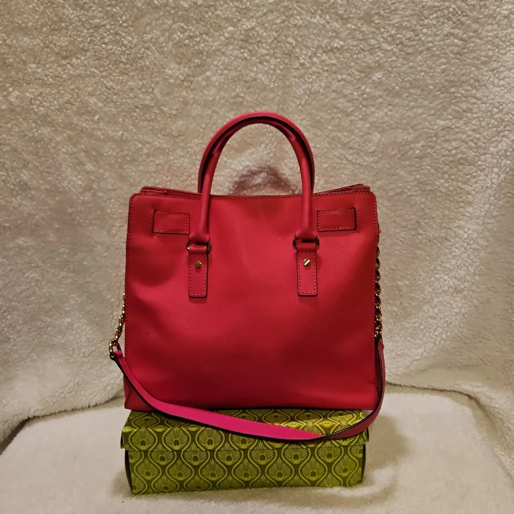 Michael Kors | Bags | Michael Kors Large Hamilton Tote Electric Pink W ...